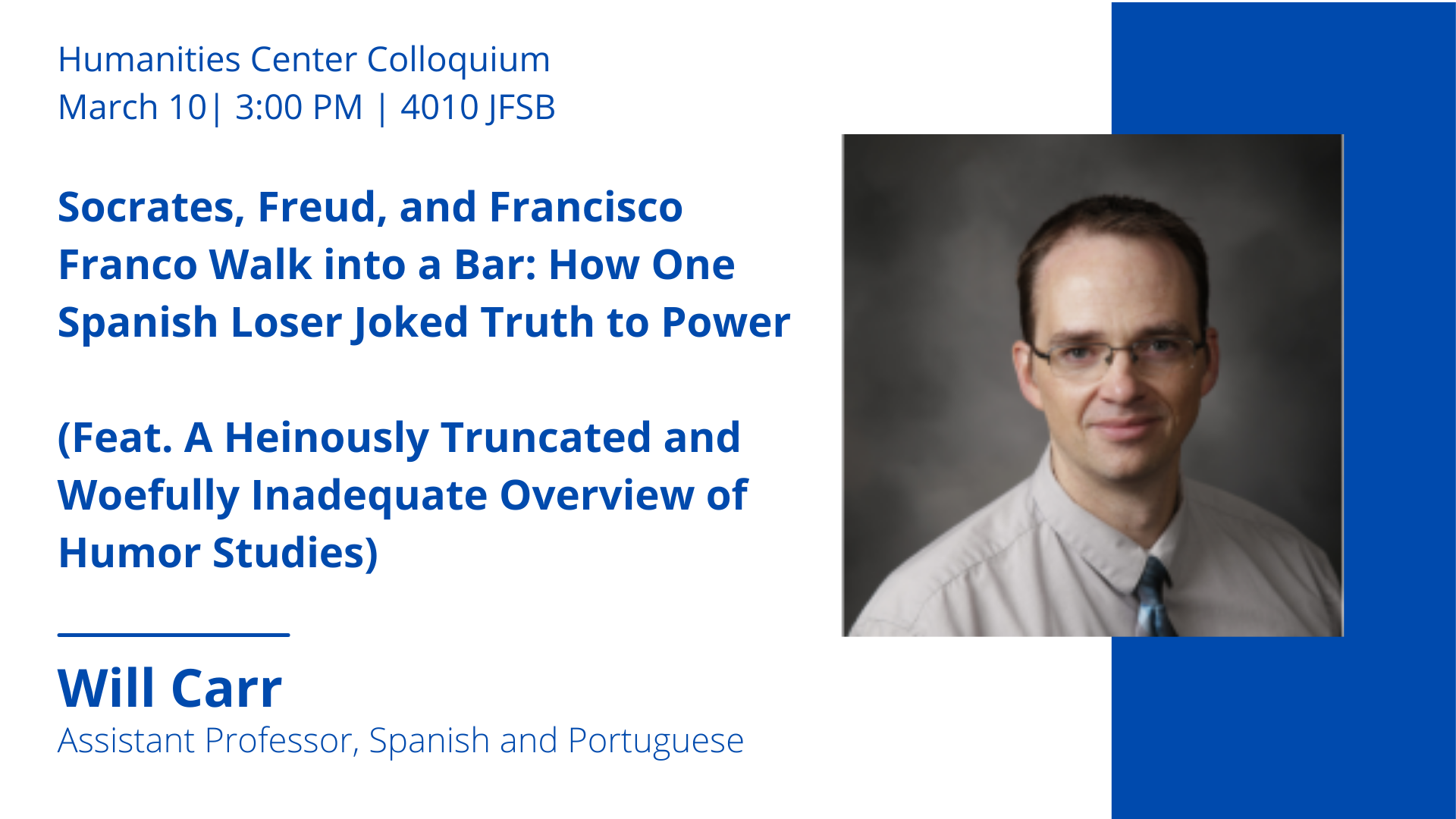 Colloquium: Will Carr – Humanities Center